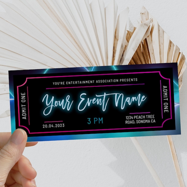 Disco Party Ticket Template - Etsy