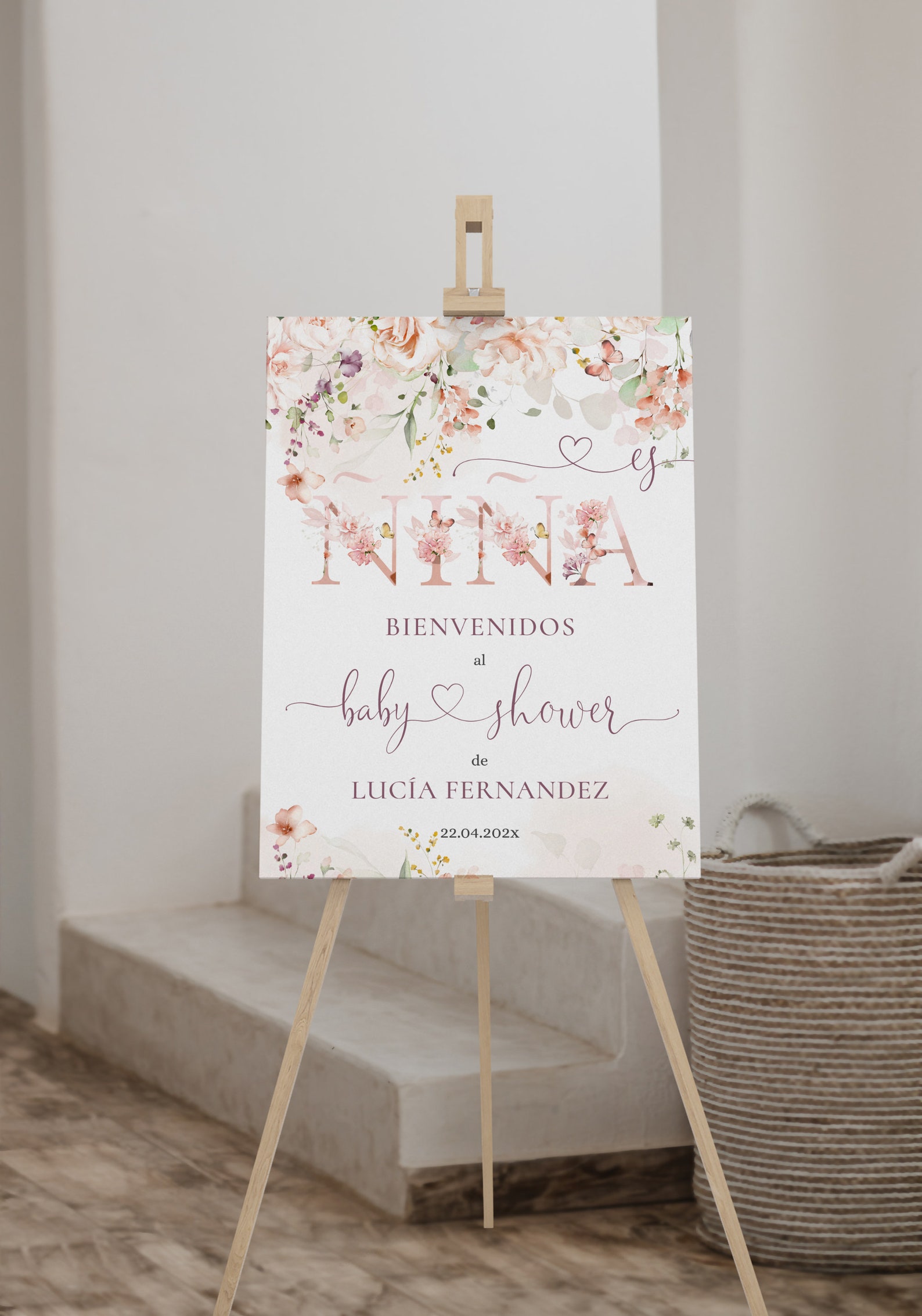 Spanish Welcome Sign Baby Shower Printable, Spanish Bienvenidos Sign Es ...