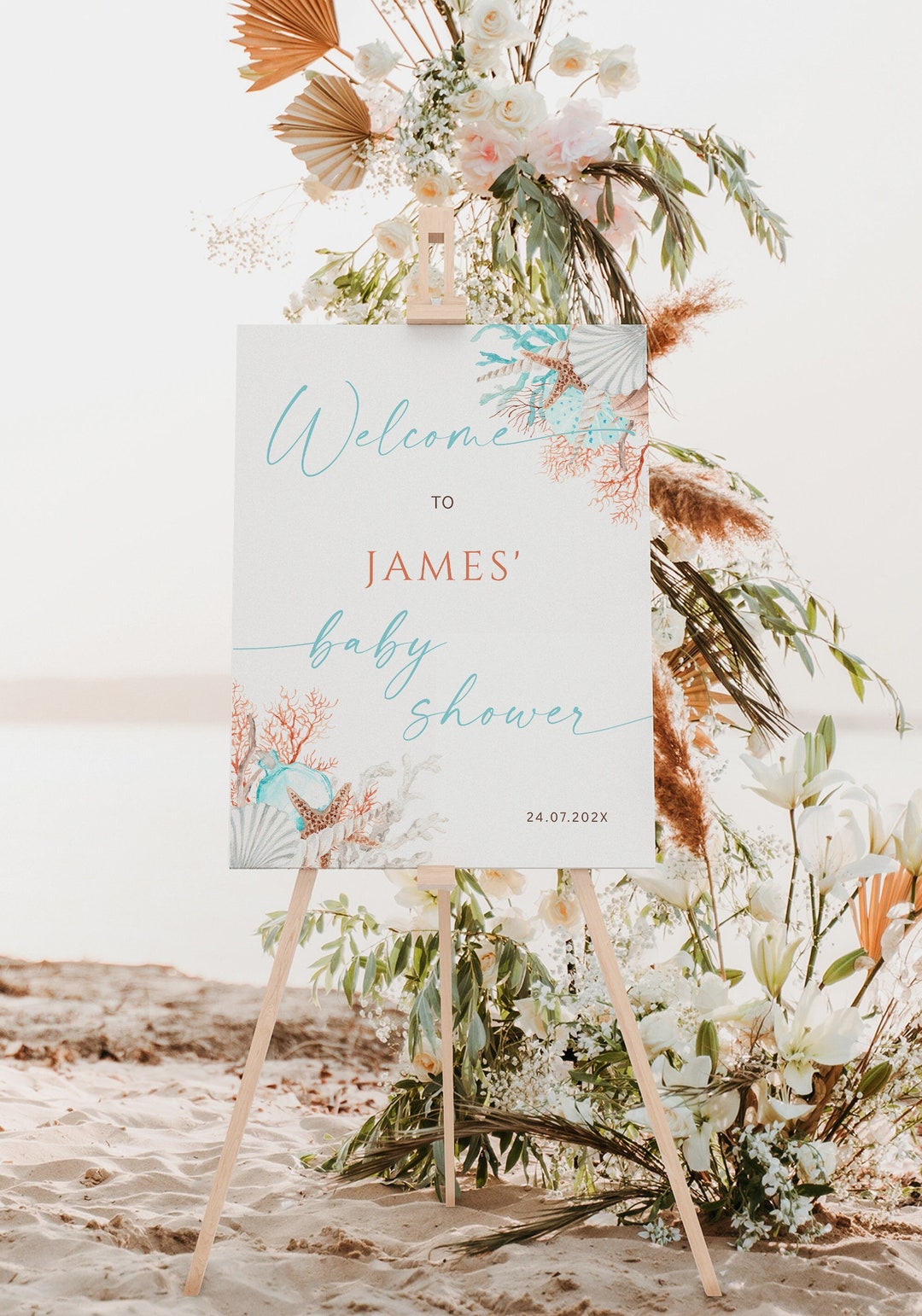 Bohemian Ocean Welcome Sign Poster, Ocean & Under the Sea Boho Baby ...