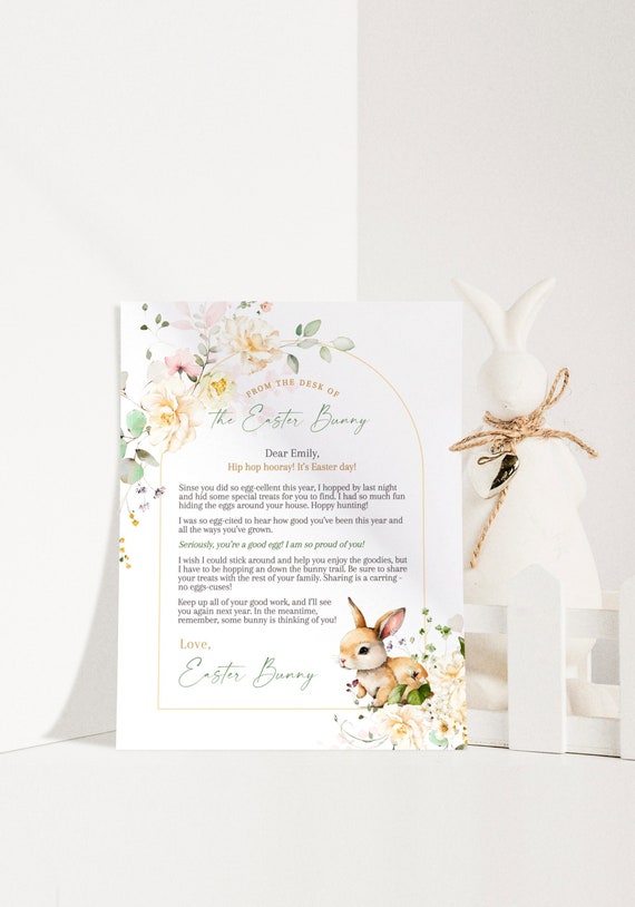 Printable official letter from the desk of the easter bunny ...