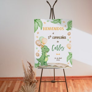 Spanish Dino Birthday Welcome Sign Printable, Bienvenidos Para Niño En ...