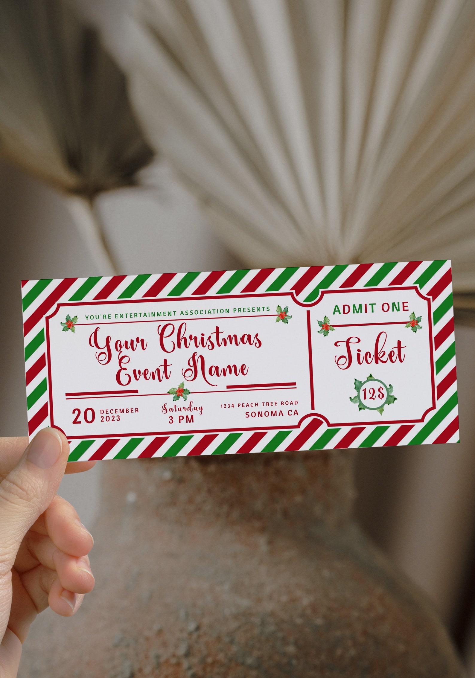 Christmas Event Ticket Template Christmas Gift Surprise - Etsy