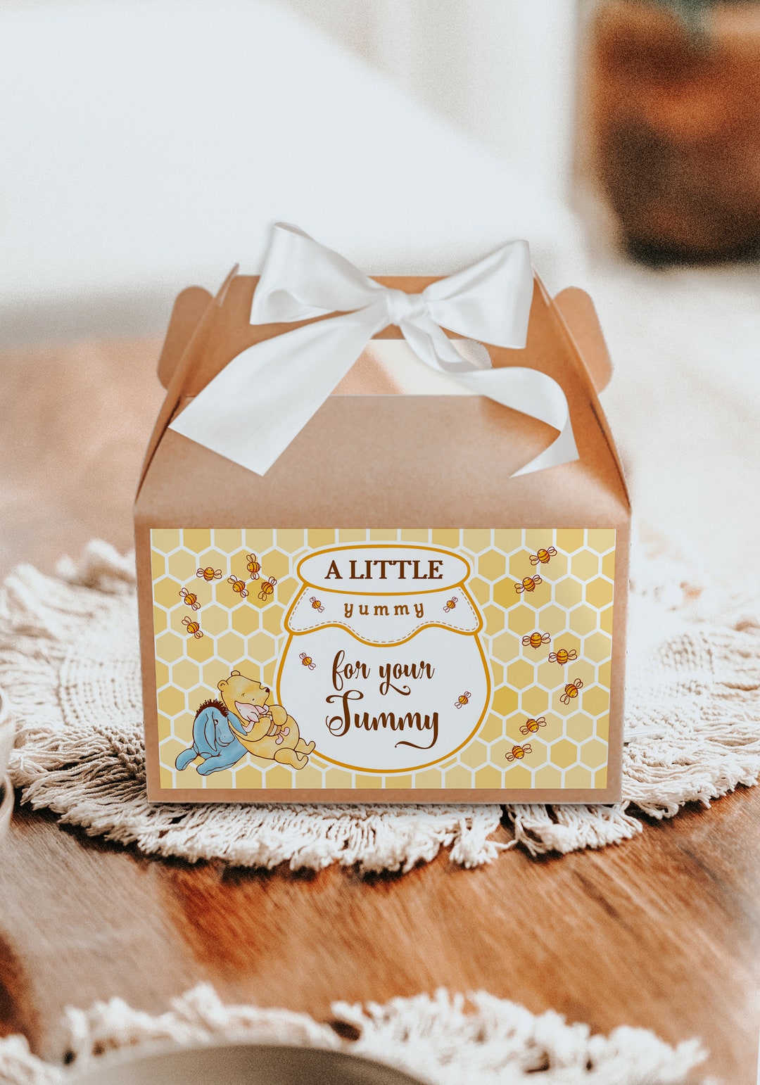 Personalized Winnie Labels Birthday Gable Box, Honey Birthday Party ...