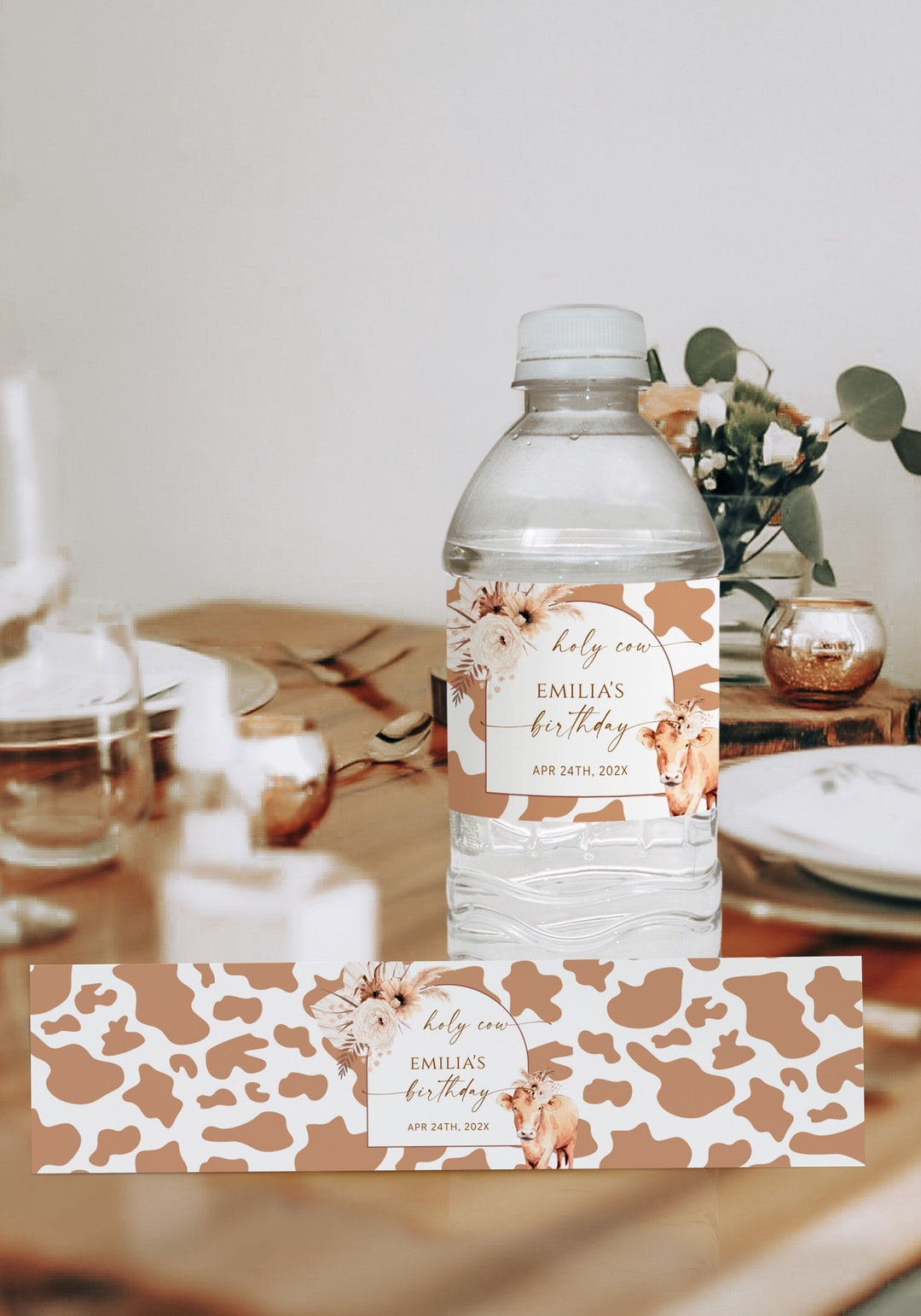 Holy Cow Water Bottle Label Birthday Party Wrappers Printable - Etsy