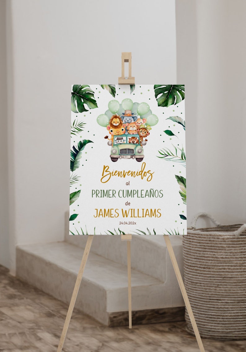 Cartel De Bienvenida Primer Cumpleaños En Español Template - Etsy