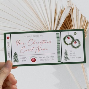 Event Ticket Template, Christmas Gift Surprise Concert Ticket, Holiday ...