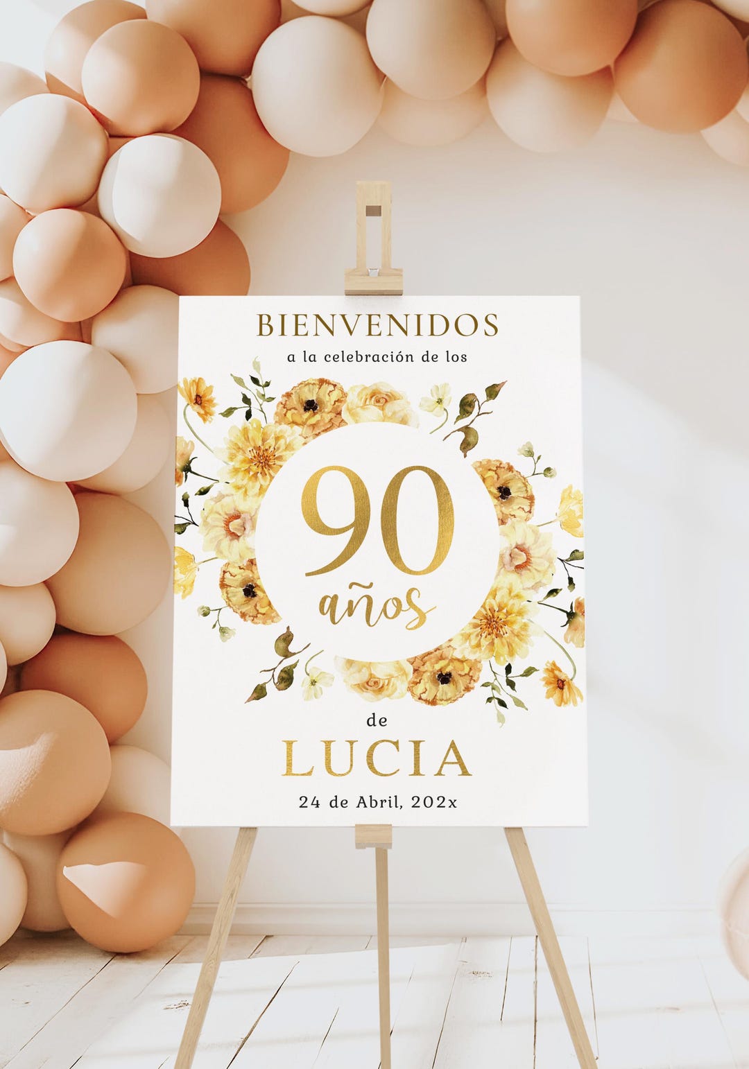 Bienvenidos Birthday Party Welcome Poster in Spanish Printable, Floral ...