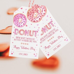 Donut Valentine Tag Printable, Classroom Valentine's Day Gift Label ...
