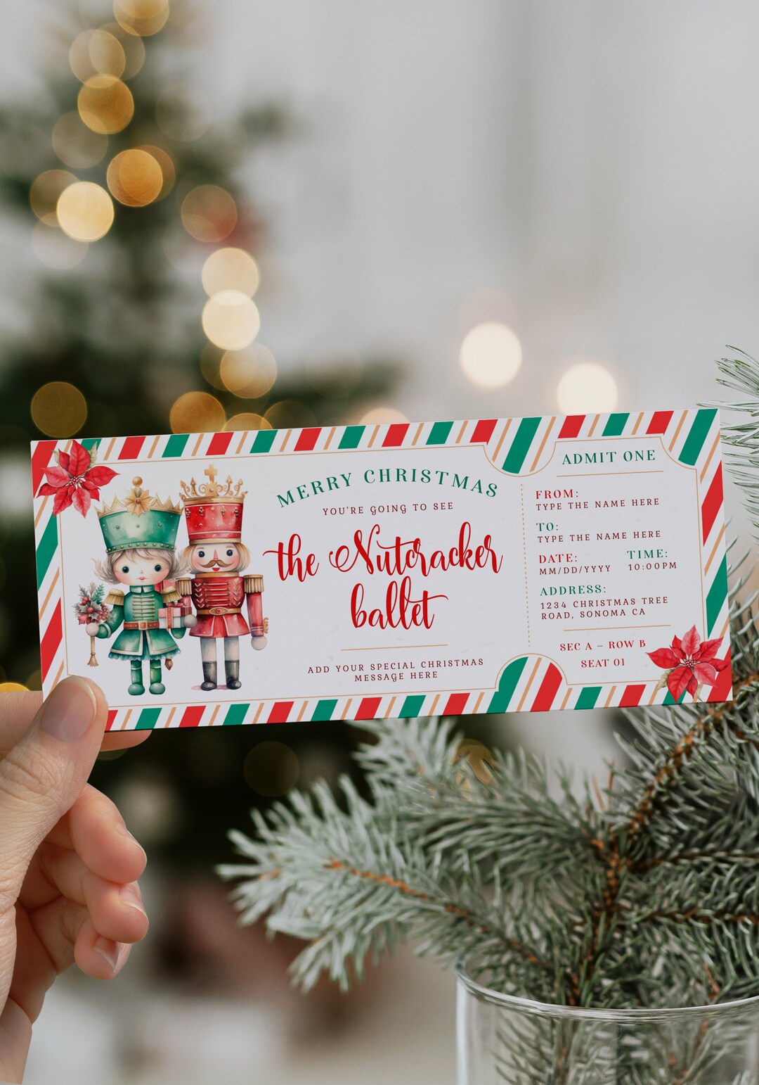 Personalized Nutcracker Ballet Surprise Gift Ticket Template, the ...