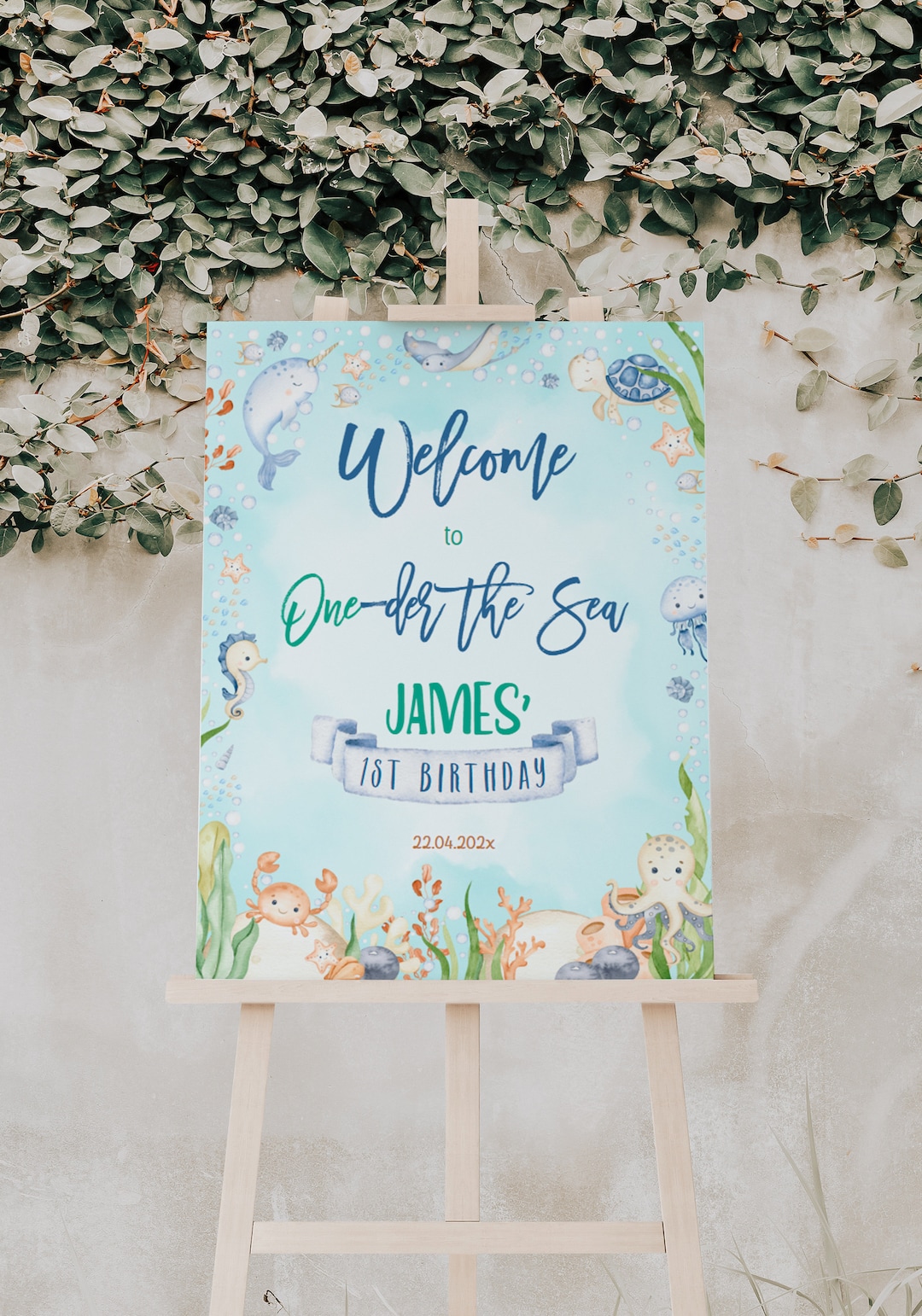Under the Sea Welcome Sign Printable, Ocean Animals Welcome Sign, First ...