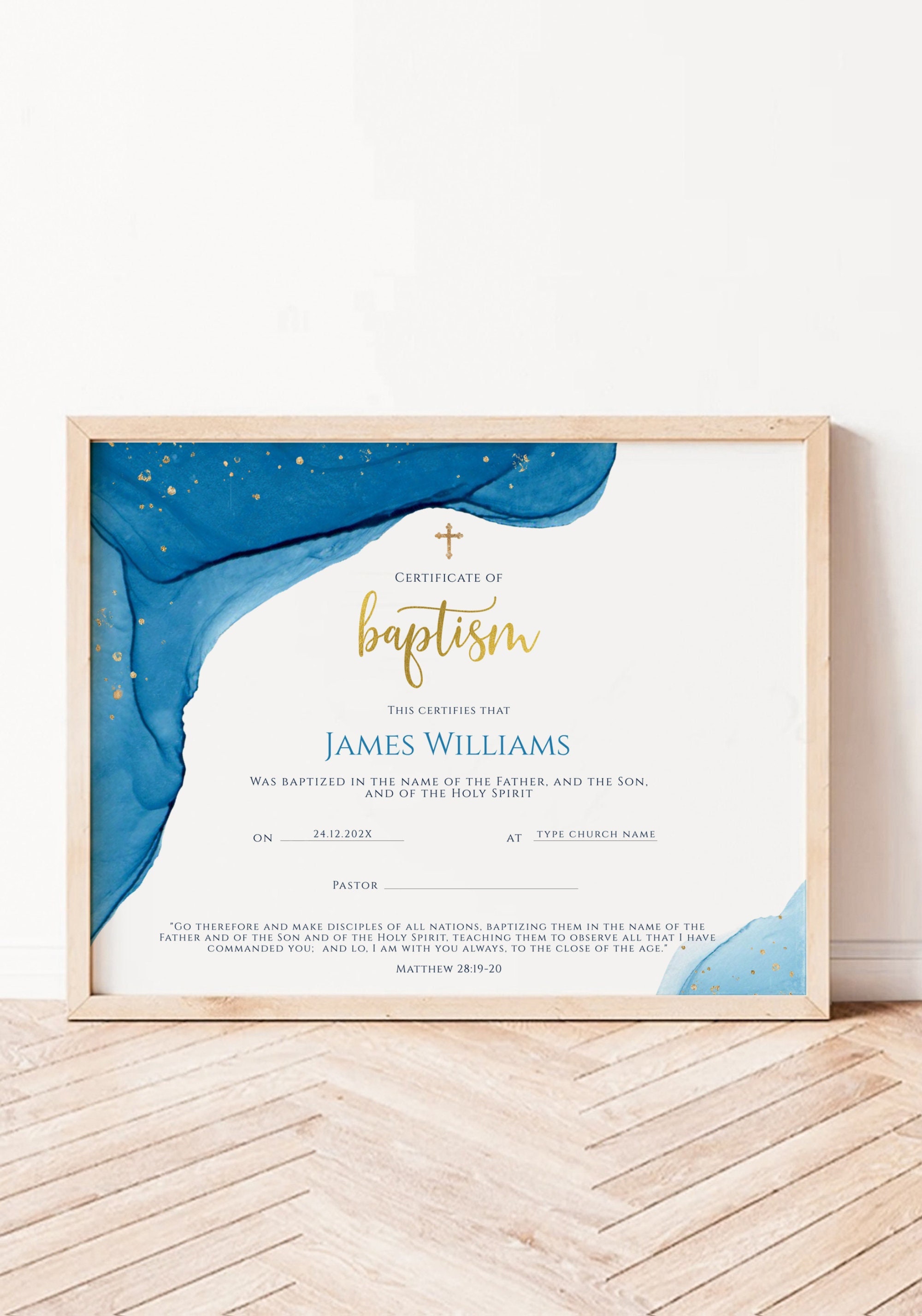 In Jesus Name Baptism Certificates