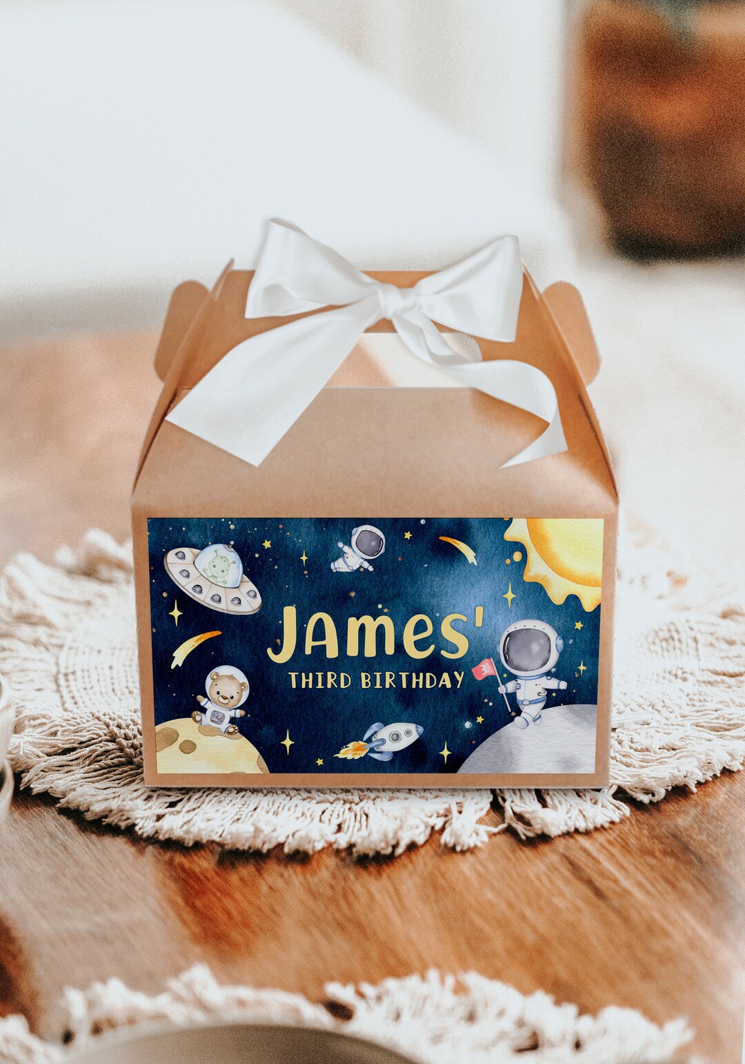 Astronaut Birthday Gift Box Labels Printable, Boy Gable Box Label ...