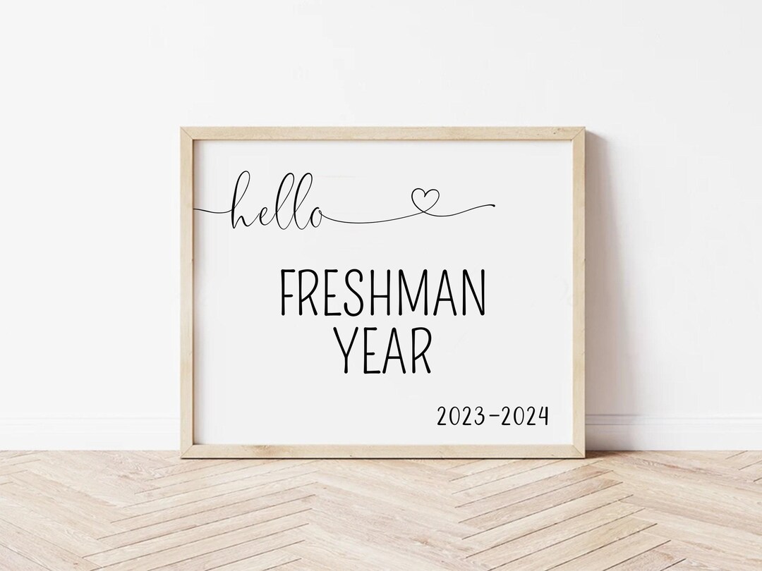 Minimalist Collage High School Freshman Year Sign Printable, First Day ...