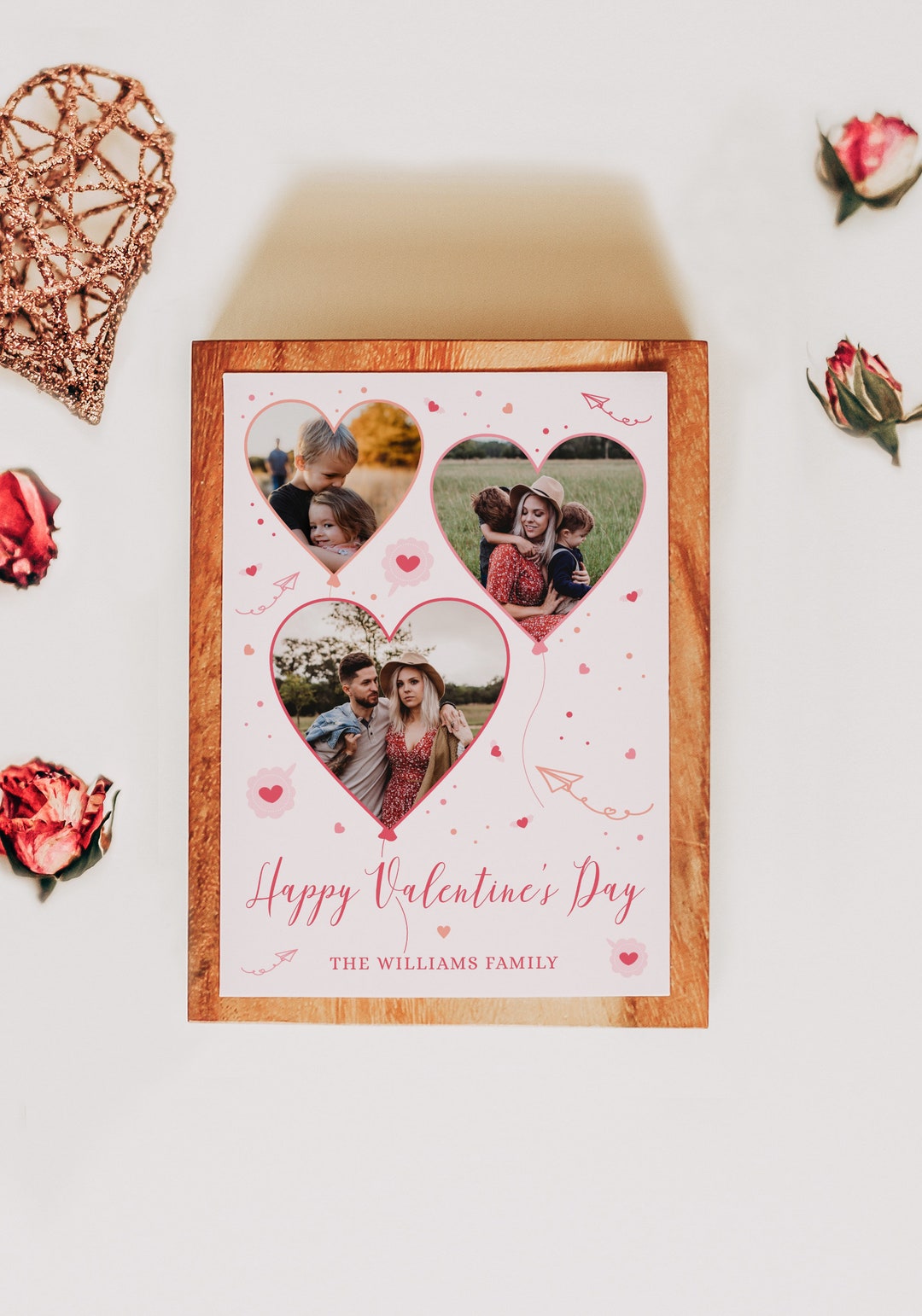 Editable Valentines Photo Collage Cards, Happy Valentine's Day Card ...