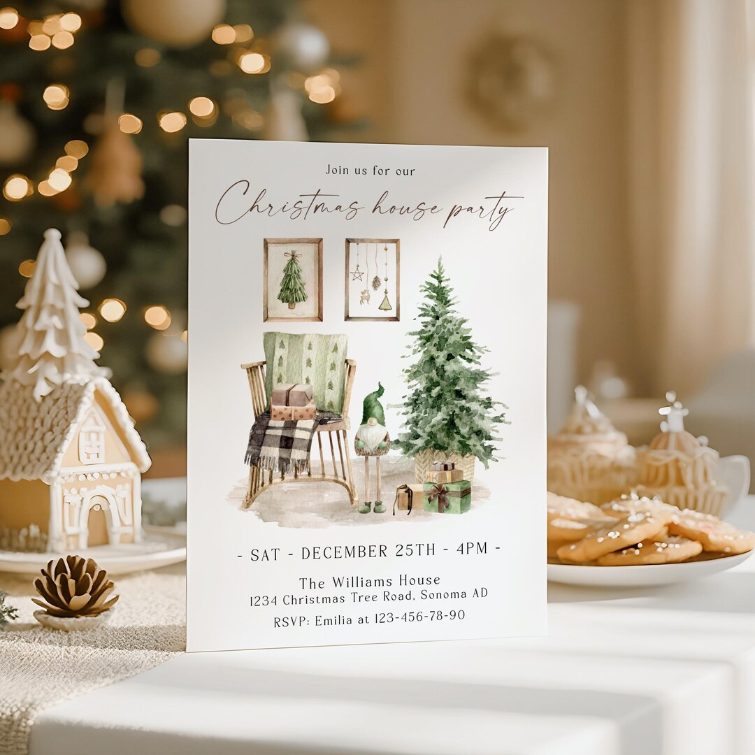 Editable Christmas Party Invitation Christmas House Party Printable ...