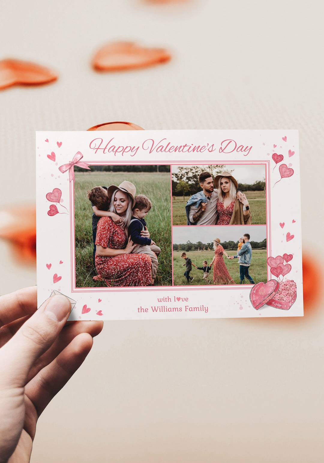 Printable Photo Valentines Greeting Card, Editable Valentines Photo ...