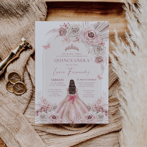 Quinceanera Invitation Spanish - Etsy