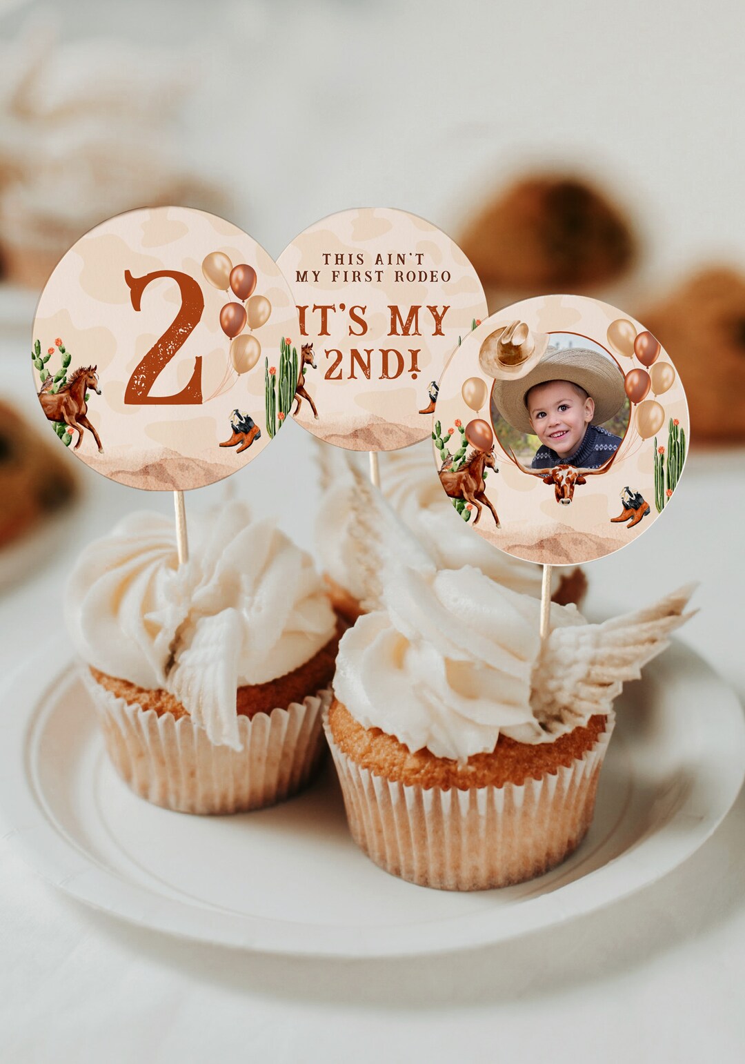 This Ain't My First Rodeo Birthday Cupcake Toppers Party Decor for a ...