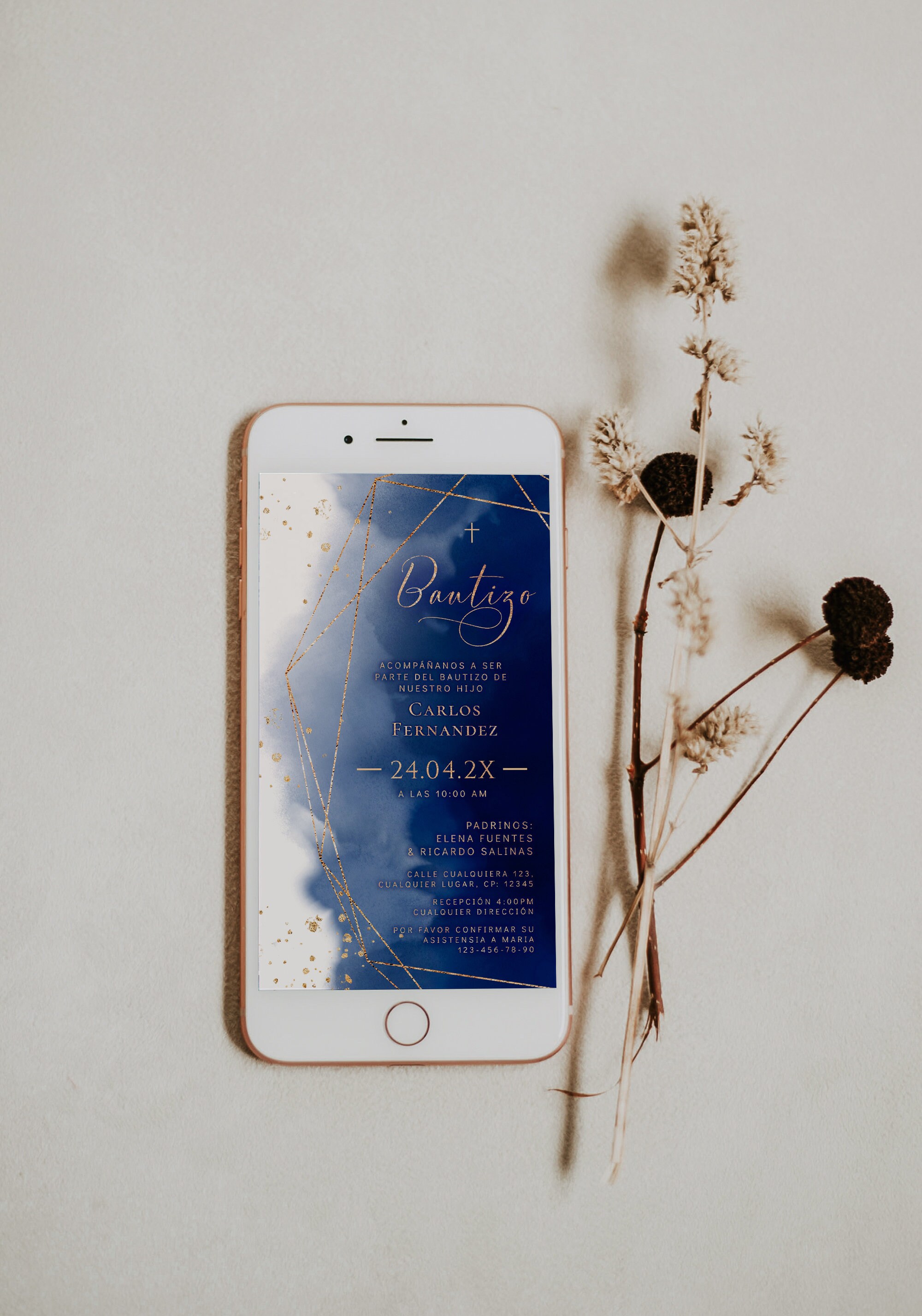 Invitacion De Bautizo Digital Editable Electronic Boy Bautizo - Etsy