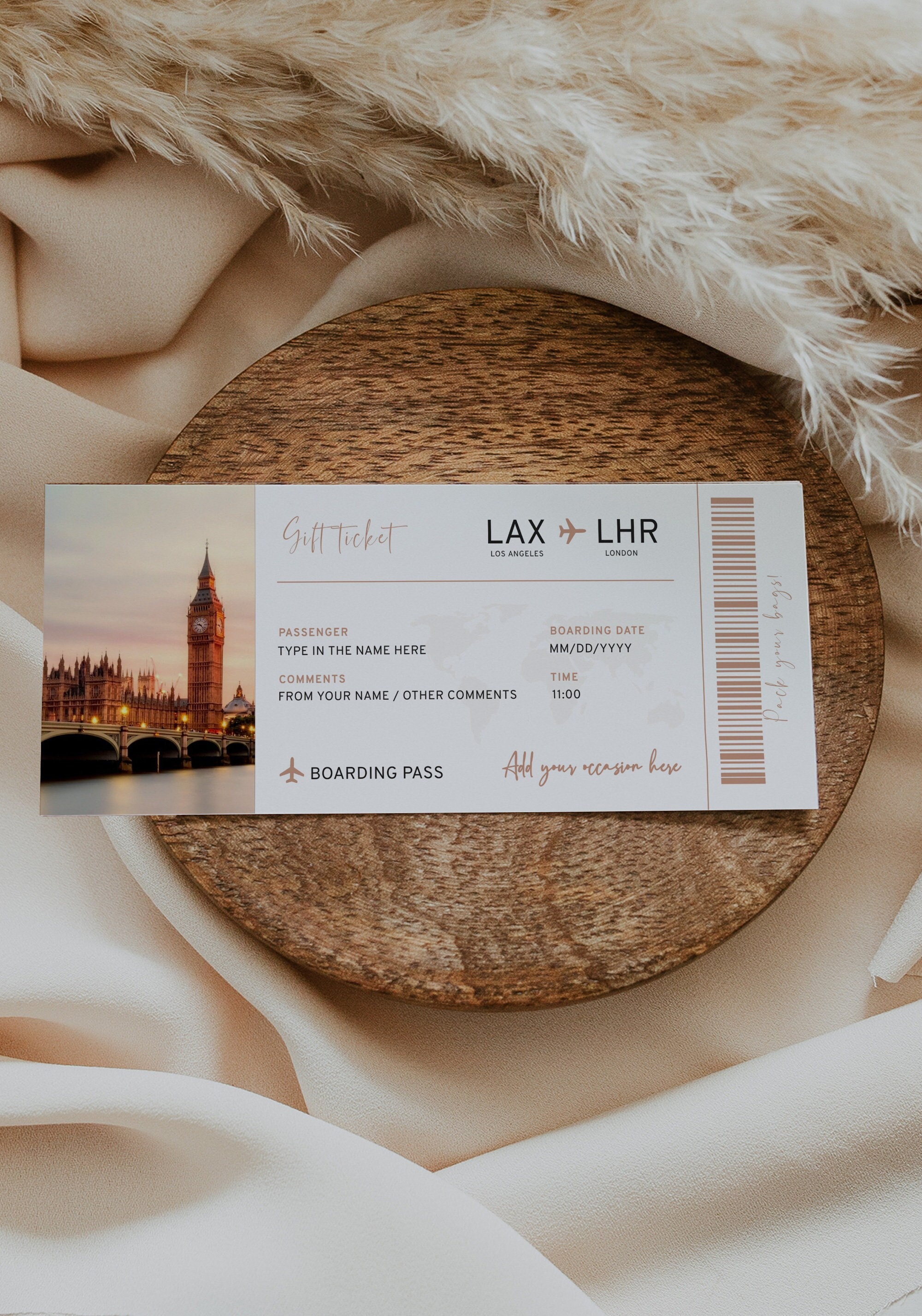 Surprise Birthday Boarding Pass Template, Fake Boarding Ticket Template ...