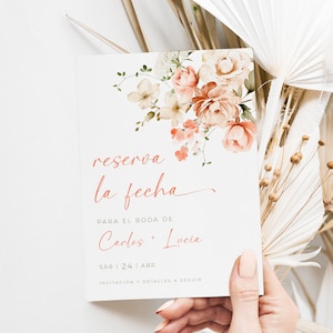 Save the Date Wedding Invitation in Spanish, Reserva La Fecha Nuestra ...
