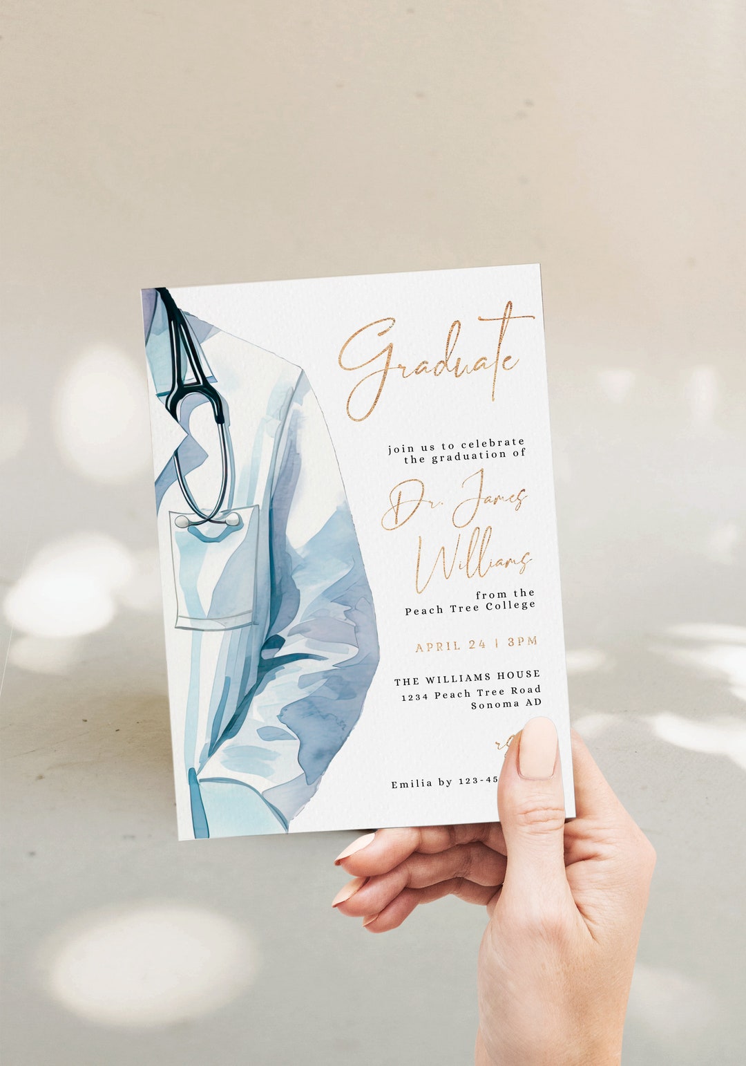 Modern Medical College Graduation Invite Template, Medical Graduation ...