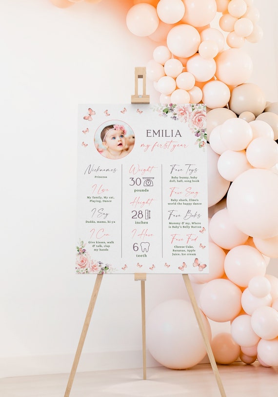 Printable baby's first year milestone board printable, modern first ...