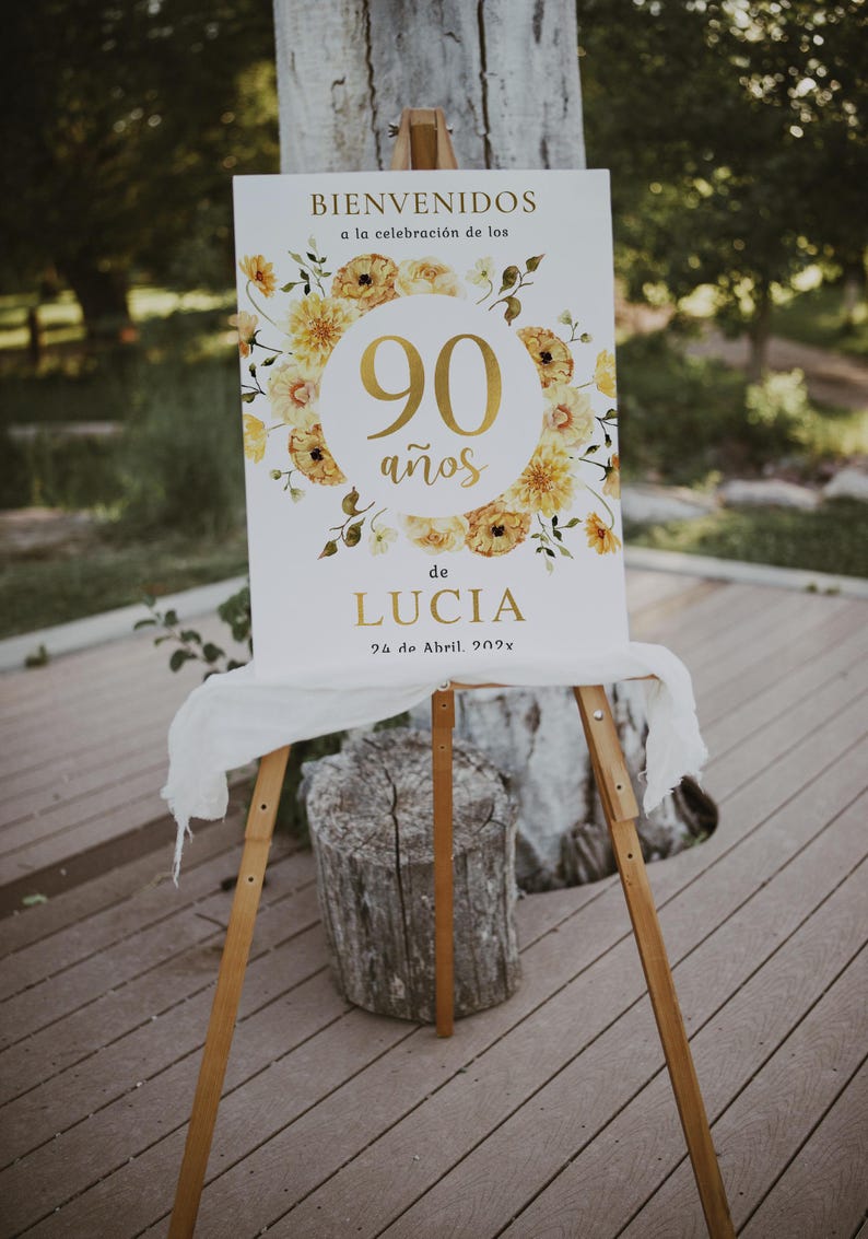 Bienvenidos Birthday Party Welcome Poster in Spanish Printable, Floral ...
