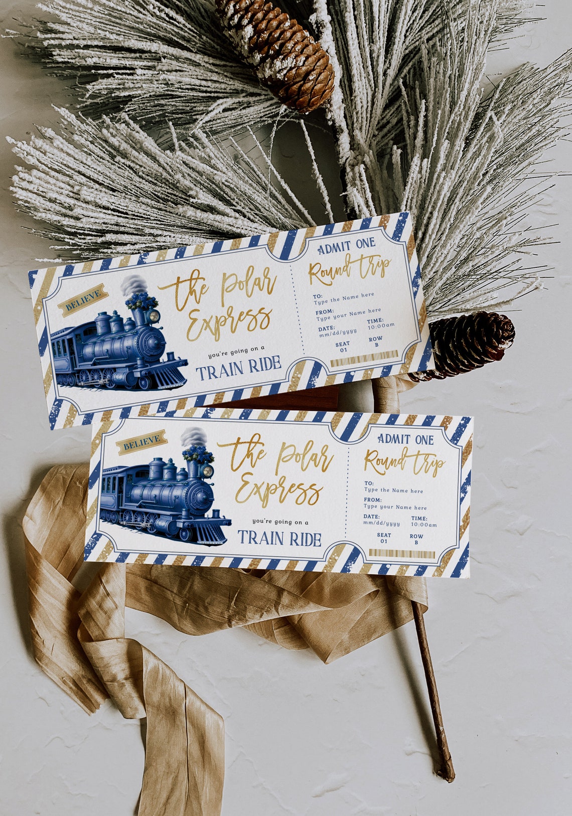 Polar Express Train Ticket X Mas Train Ticket Template - Etsy