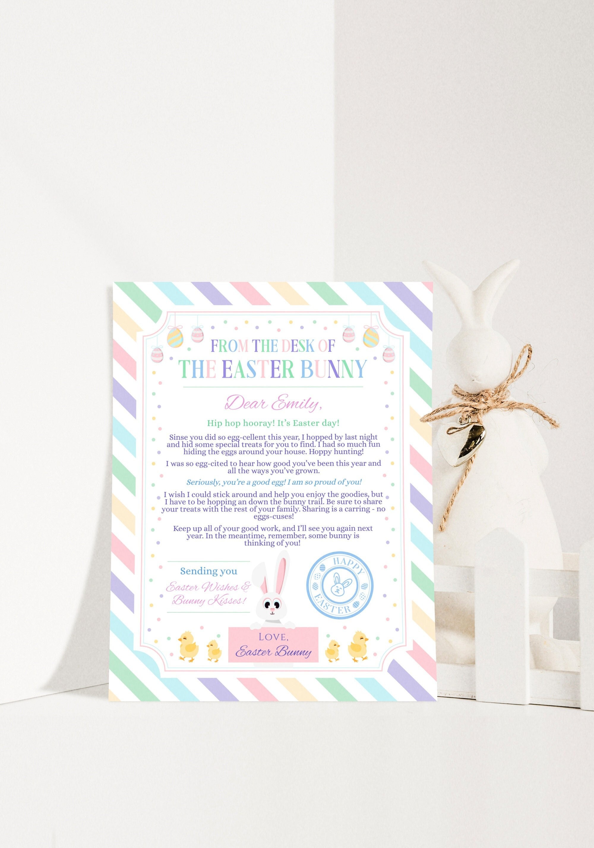 Editable Easter Bunny Letter to Kids Printable Official - Etsy