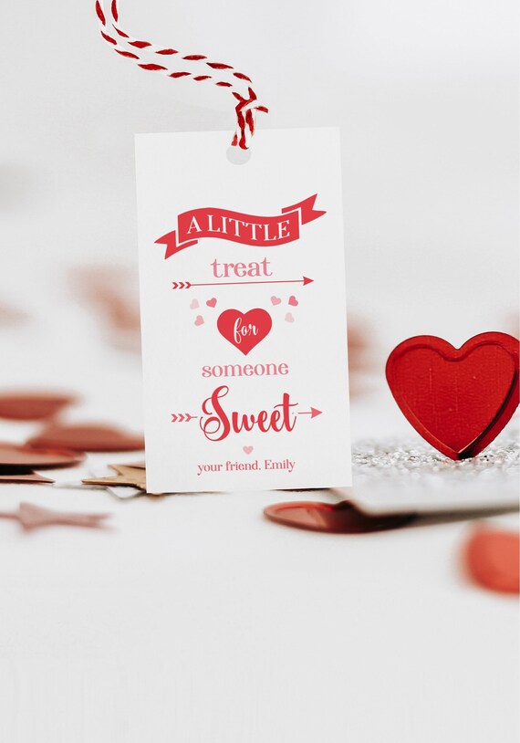Editable happy valentine's day tag, valentine day treat tag printable ...