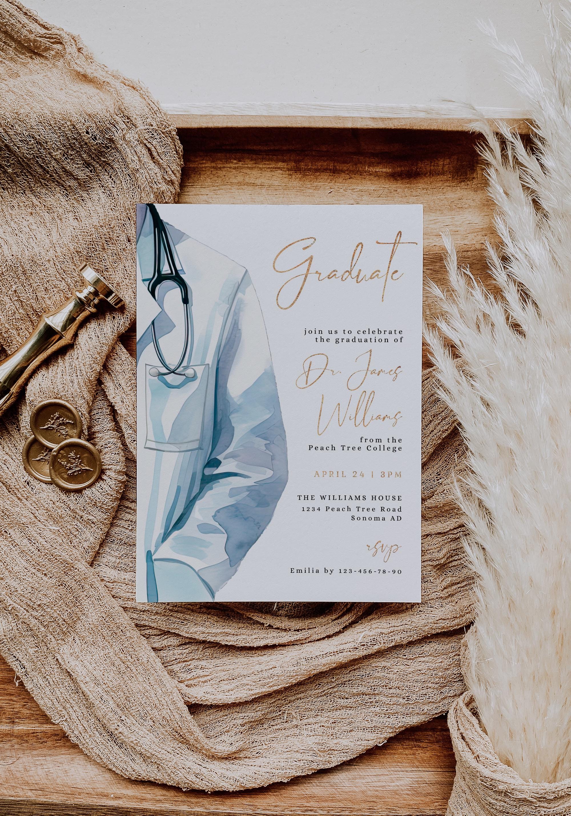 Modern Medical College Graduation Invite Template, Medical Graduation ...