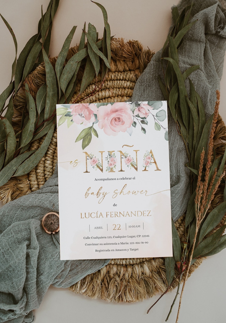 Invitacion Para Baby Shower En Español Es Nina Invitation - Etsy
