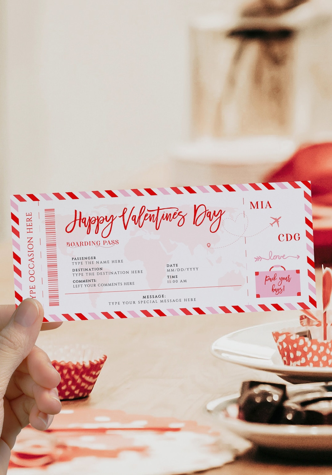 Editable Valentine's Day Surprise Boarding Pass Template, Valentines ...