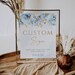 Blue & Gold Custom Sign Printable, Floral Custom Text Sign, Blue Gold ...