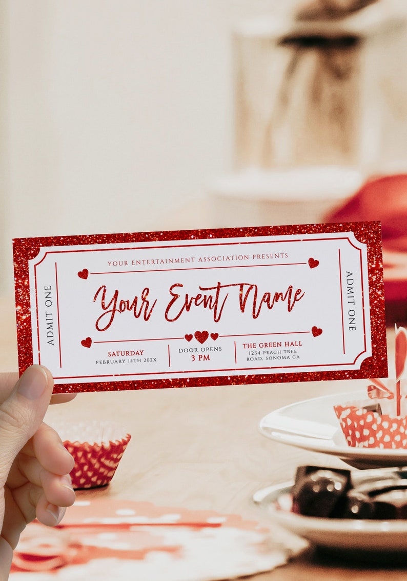 Editable Valentine's Day Event Ticket Surprise Gift - Etsy