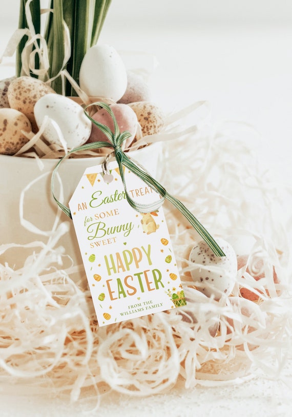 Editable treat for some bunny sweet happy easter gift tag, easter ...