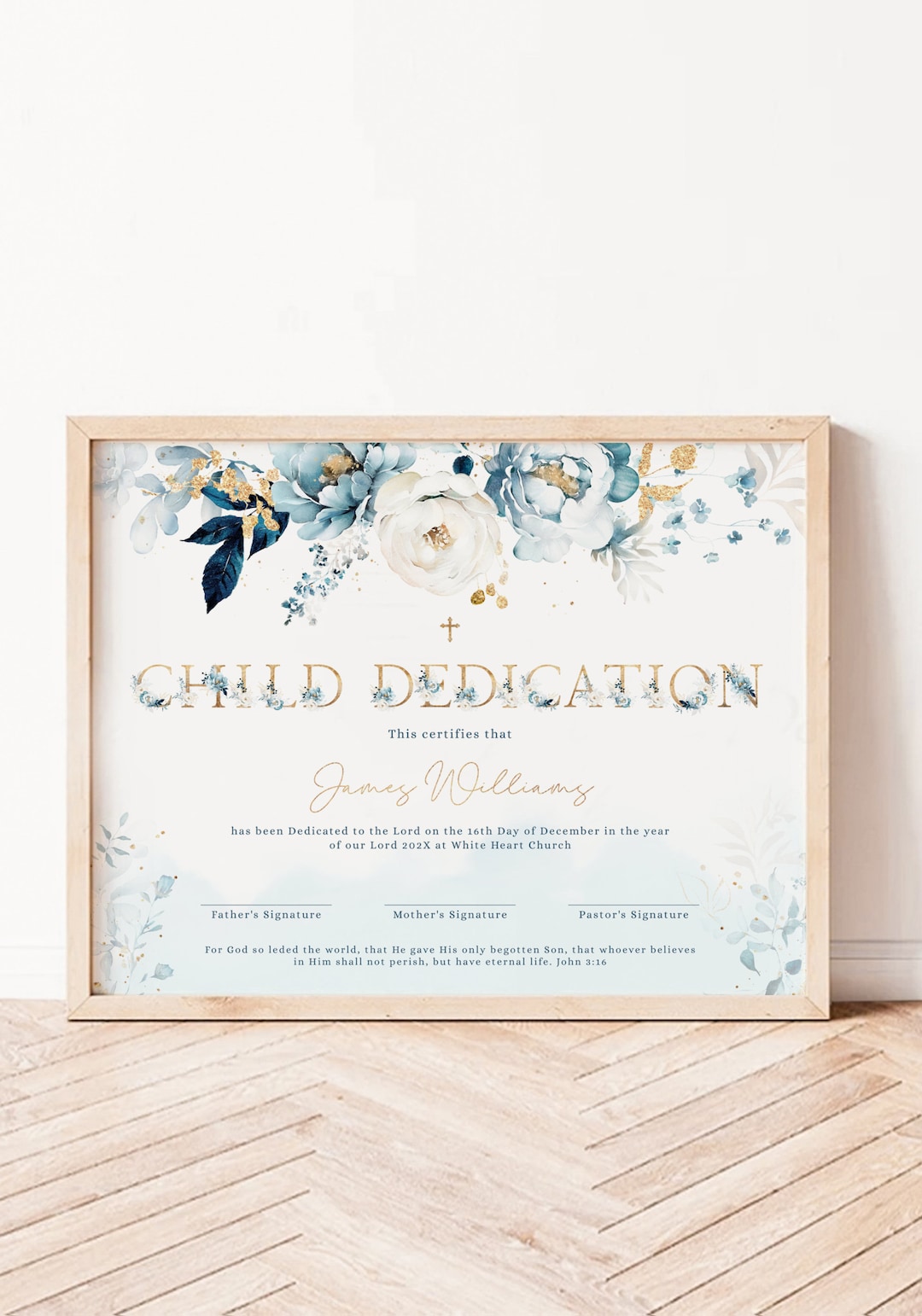 Child Dedication Certificate Printable, Child Christening Dedication ...