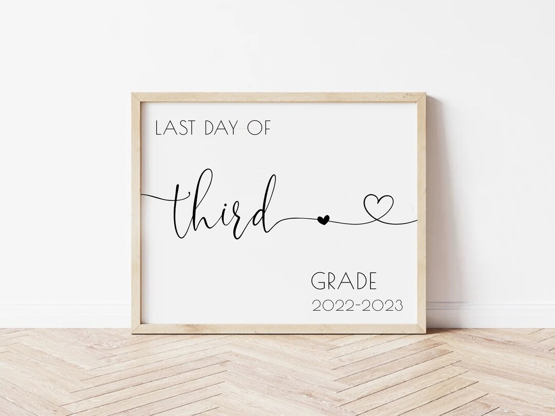 Editable Last Day of 3rd Grade Sign, 3rd Grade Chalkboard Sign, Goodbye ...