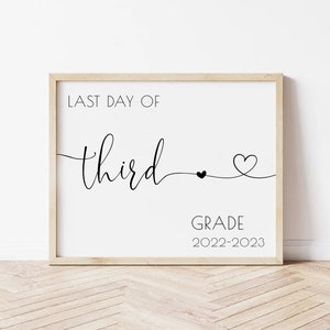 Editable Last Day of 3rd Grade Sign, 3rd Grade Chalkboard Sign, Goodbye ...