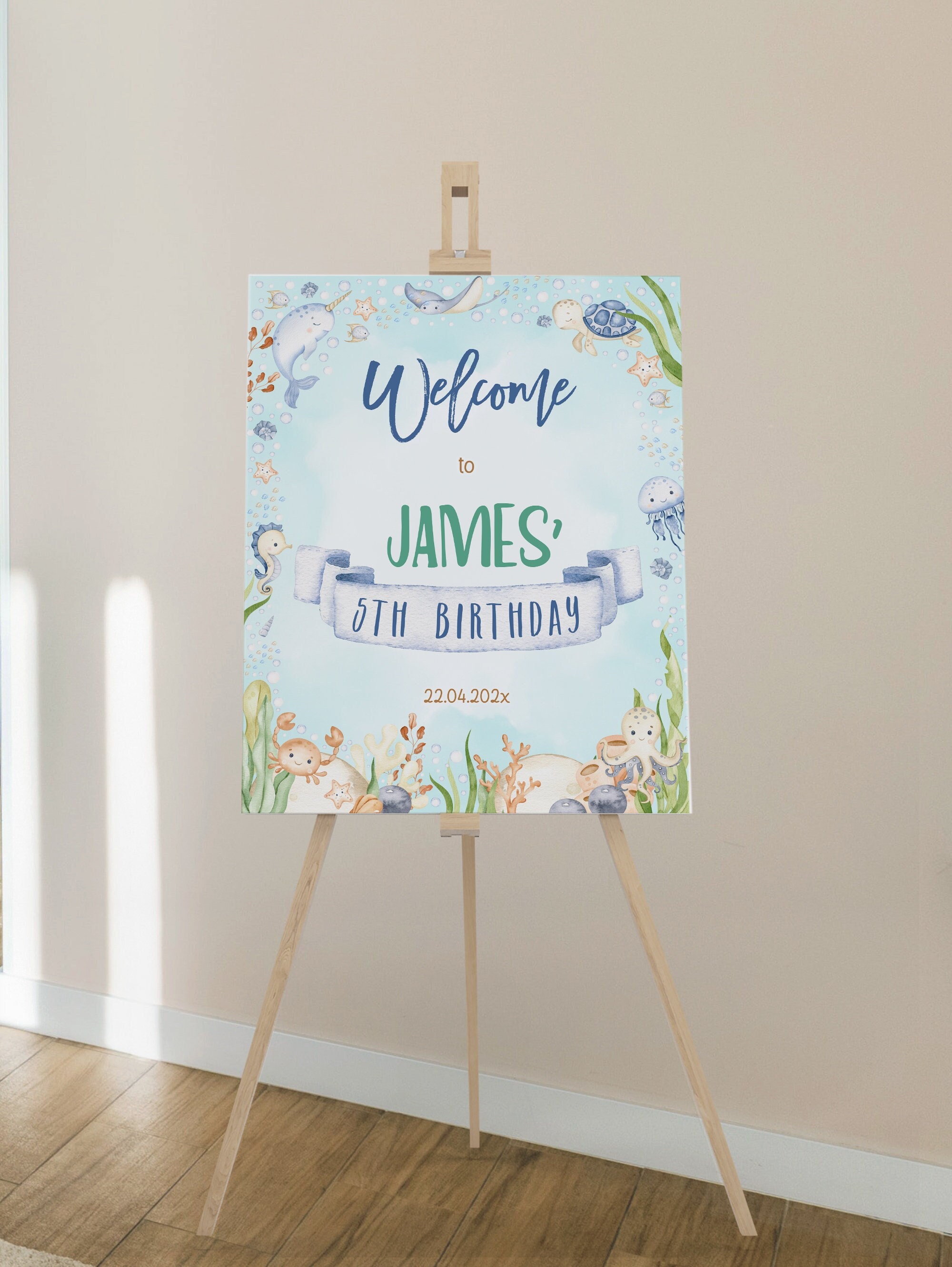 Under the Sea Welcome Sign Printable Ocean Animals Welcome - Etsy