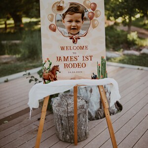 1st Rodeo Birthday Party Welcome Sign Editable, Wild West First ...