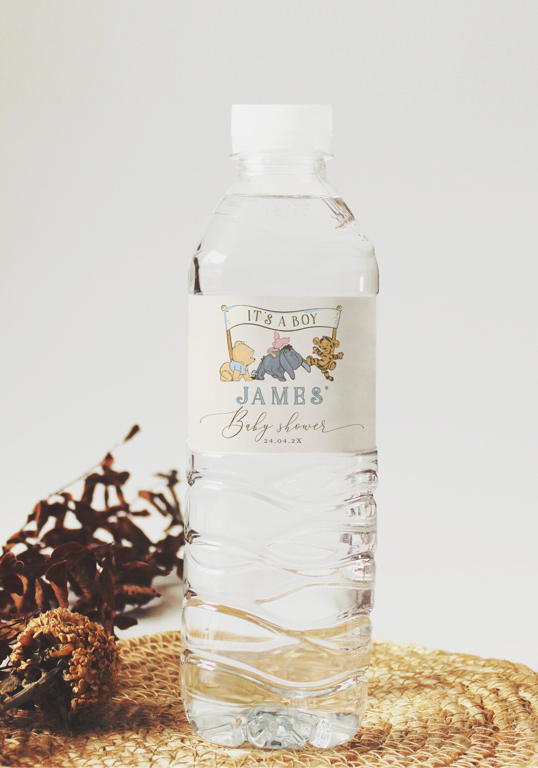 Its a Boy Classic Winnie Pooh Baby Shower Water Bottle Label Printable ...