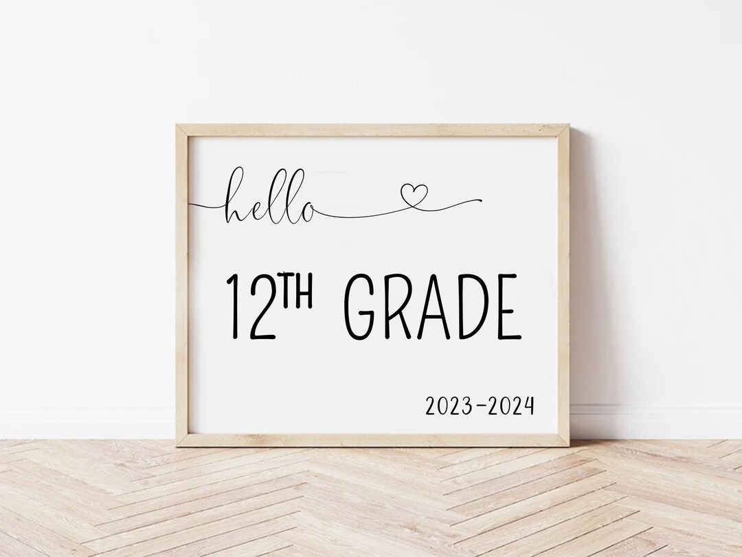 Editable First Day of School Sign, First Day of 12th Grade School Sign ...