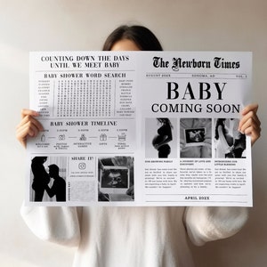 Baby Shower Coming Soon News Printable and Decor,baby Reveal Newspaper ...