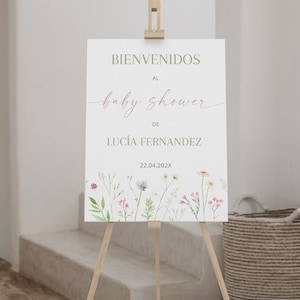 Spanish Welcome Sign Baby Shower Template, Spanish Bienvenidos Sign Es ...