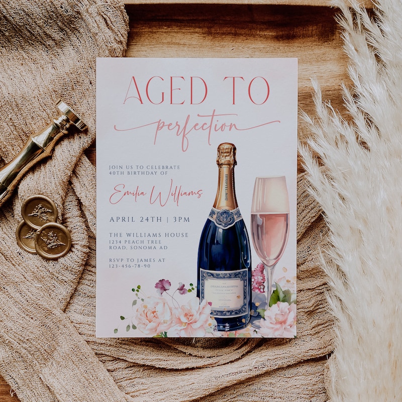 Champagne Invitation - Etsy
