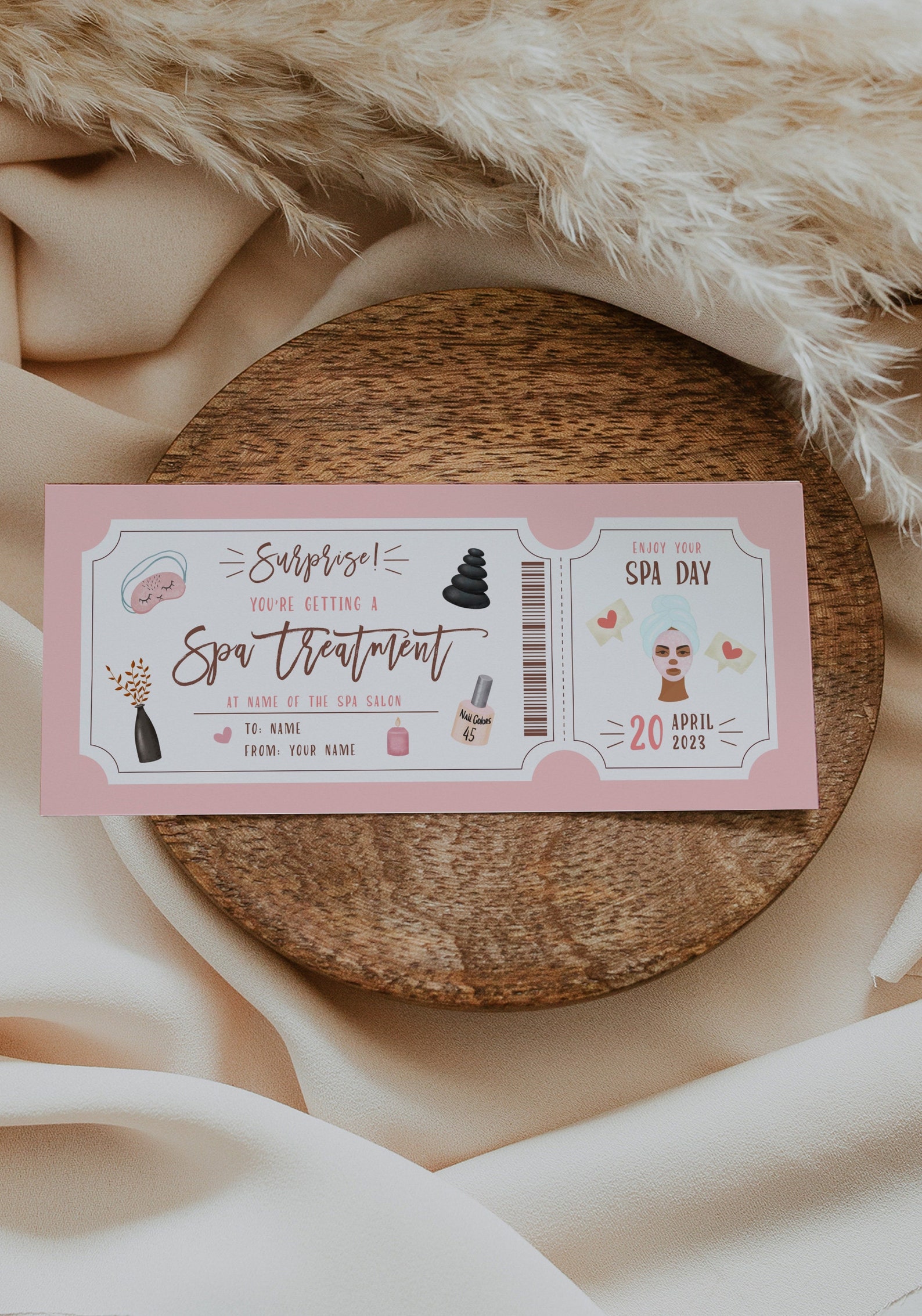 Spa Treatment Gift Voucher, Spa Day Printable Surprise Gift, Spa ...