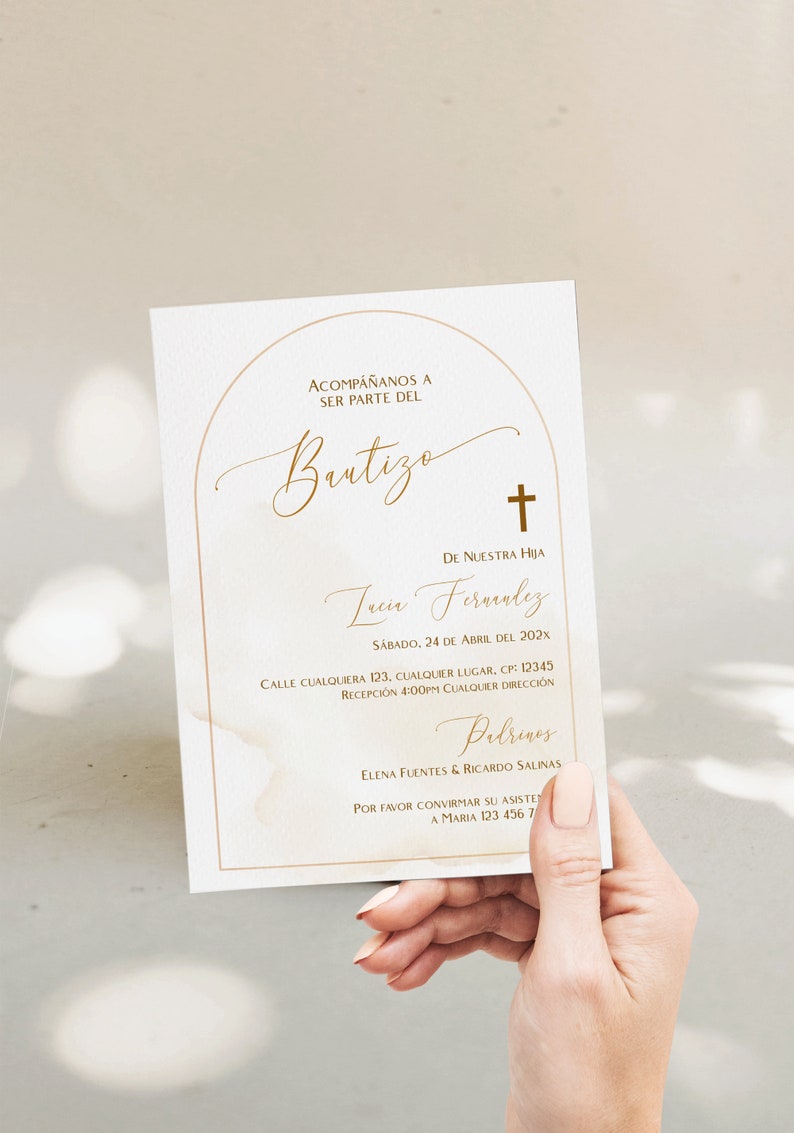Bohemian Christening Invitations, Bautizo Invitations Spanish, Mi ...