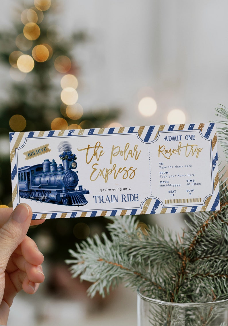 Polar Express Train Ticket X Mas Train Ticket Template - Etsy